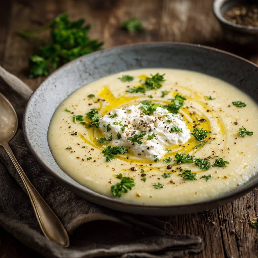 Creamy Mediterranean Cauliflower Soup Recipe | Healthy & Delicious